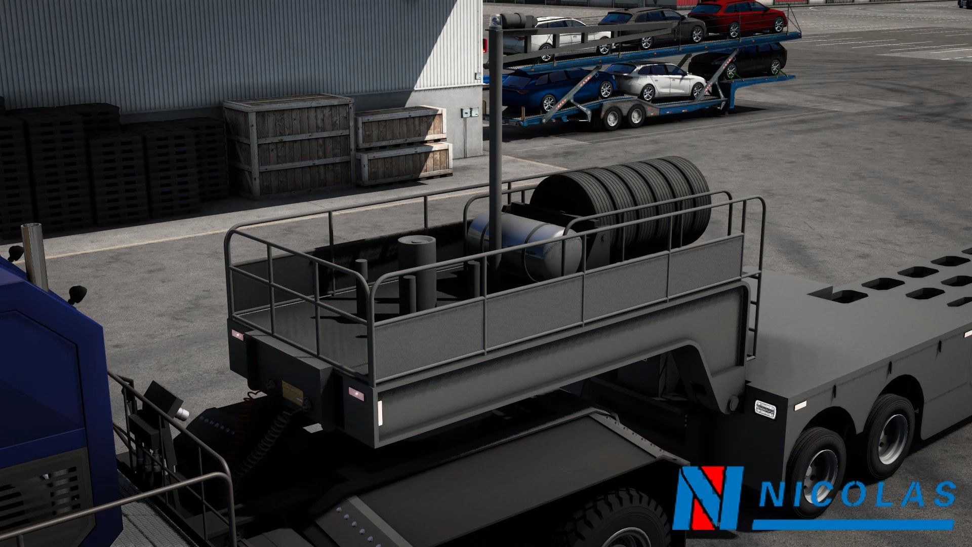 NICOLAS TRACTOMAS TR8X8 + MULTI-AXLE LINE LARGE LOAD TRAILER 1.45 - ETS ...