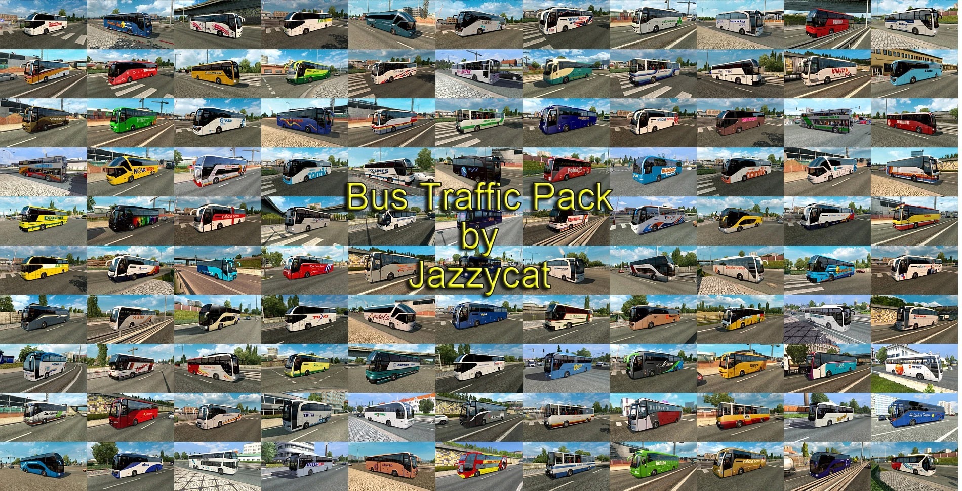 BUS TRAFFIC PACK BY JAZZYCAT V15.4 1.46 - ETS 2 mods, Ets2 map, Euro ...
