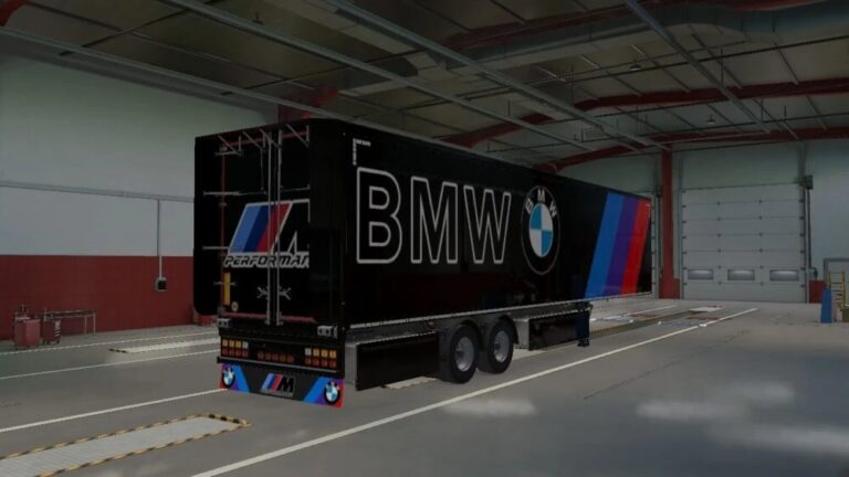 BMW Trailer Skin and Mudflaps v2.0 - ETS 2 mods, Ets2 map, Euro truck ...