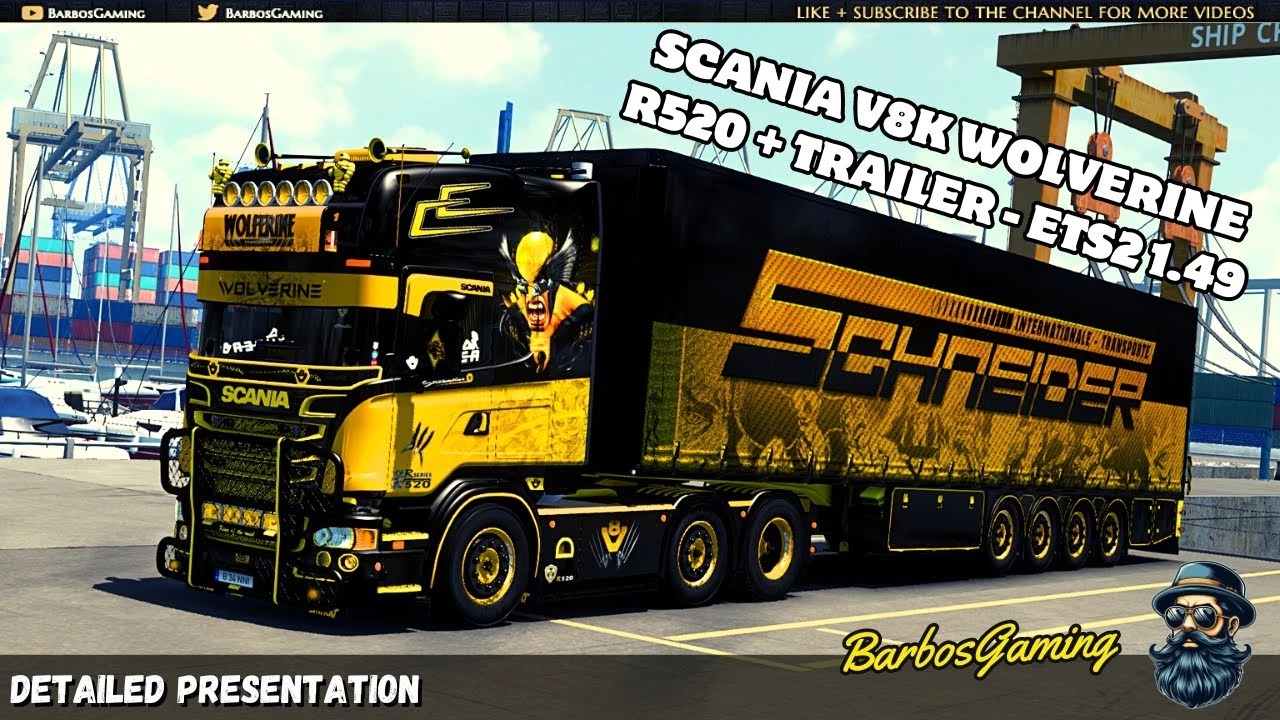 Scania V8K R520 Wolverine (+Trailer) v1.0 1.57 - ETS 2 mods, Ets2 map ...