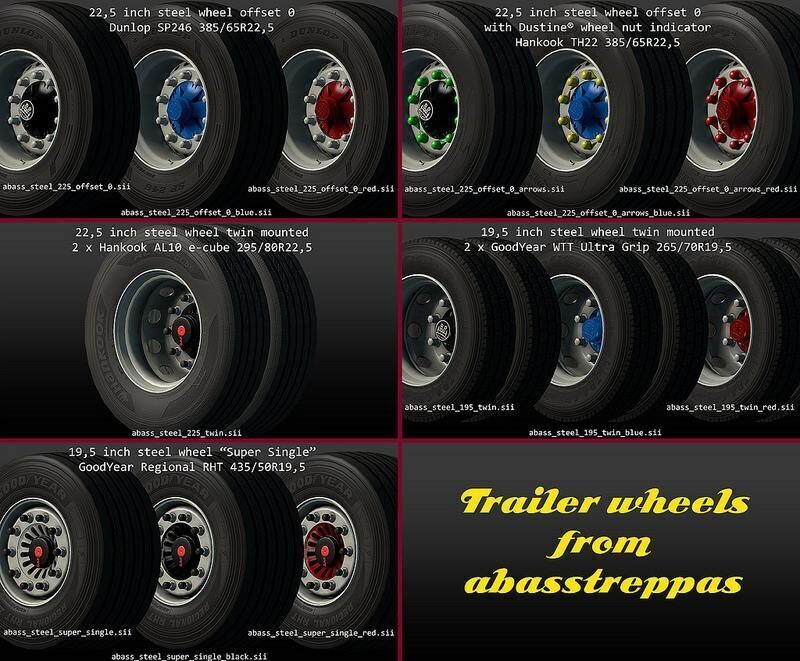 Abasstreppas Trailer Wheel Pack 1.60 - ETS 2 mods, Ets2 map, Euro truck ...